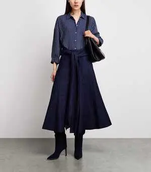 ME+EM Cotton Voile Cropped-sleeve Shirt