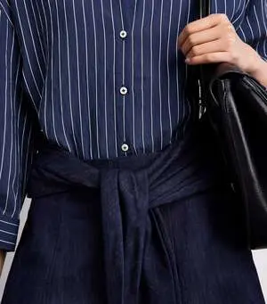ME+EM Cotton Voile Cropped-sleeve Shirt