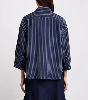 ME+EM Cotton Voile Cropped-sleeve Shirt