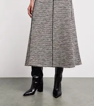 ME+EM Tweed A-line Midi Skirt