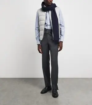 Pal Zileri Stretch-virgin Wool Drawstring Trousers - Grey