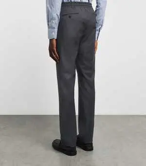 Pal Zileri Stretch-virgin Wool Drawstring Trousers - Grey