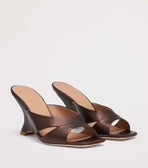MALONE SOULIERS Metallic Leather Lourdes Wedge Mules 85