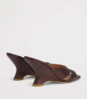 MALONE SOULIERS Metallic Leather Lourdes Wedge Mules 85
