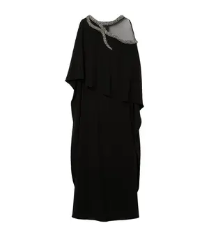 Marina Rinaldi X Tony Ward Embellished-neck Maxi Dress - Black