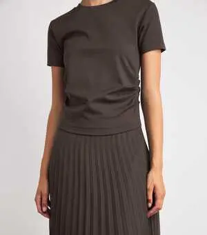 Claudie Pierlot Ruched Pleated-skirt Midi Dress