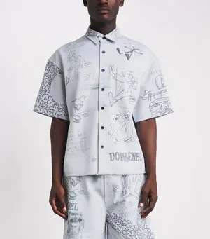 DOMREBEL Sketchy Short-sleeve Shirt - Blue