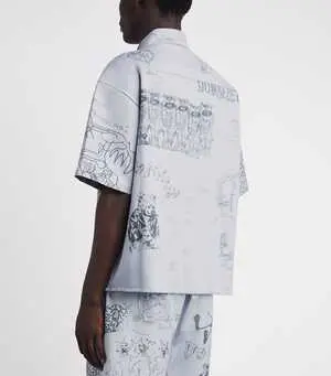 DOMREBEL Sketchy Short-sleeve Shirt - Blue