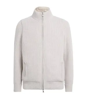 N.peal Cashmere Quarter-zip Sweater - Grey
