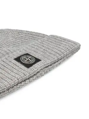 Stone Island Logo Wool Beanie