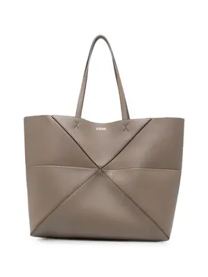Loewe Large Leather Tote Bag - Grey