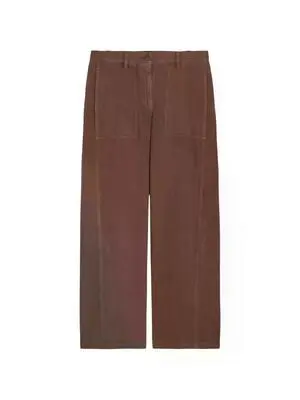 Eileen Fisher Patch-pocket Straight-leg Trousers - Brown