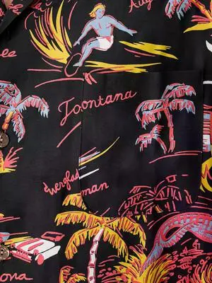 WACKO MARIA Graphic-print Short-sleeve Shirt - Black