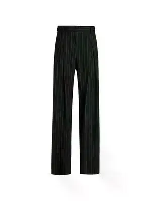 Dolce & Gabbana Pinstripe Wool Trousers - Black