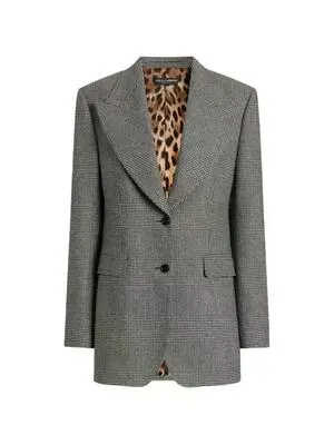 Dolce & Gabbana Glen Plaid Flannel Single-breasted Jacket - Grey