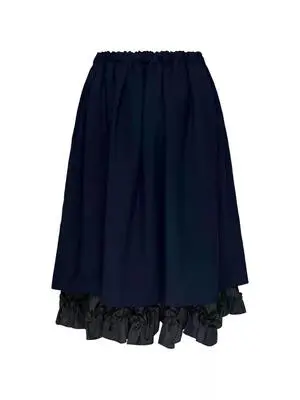 Comme Des Garçons Ruffle-trimmed Pleated Midi Skirt - Blue