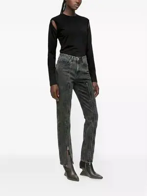 Karl Lagerfeld High-rise Straight Zip Jeans - Grey