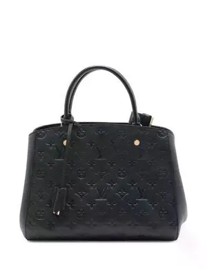LOUIS VUITTON 2015 Monogram Empreinte Montaigne Mm Satchel - Black