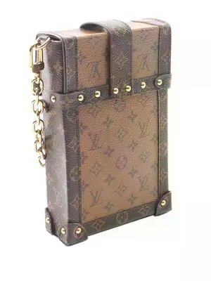 LOUIS VUITTON Monogram Reverse Pochette Trunk Verticale Cross Body Bag - Brown