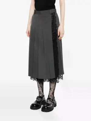 FETICO Lace-trim Pleated Skirt