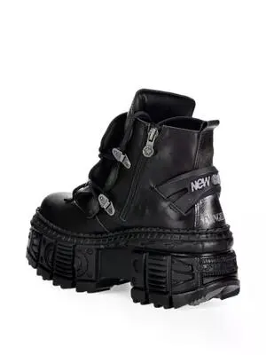 NEW ROCK Wall Buckle-strap Platform Boots