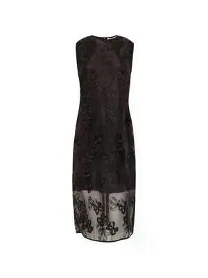 Cecilie Bahnsen Devin Organza Midi Dress - Brown