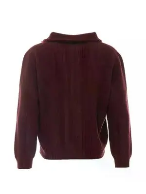 Saint Laurent Half-zip Sweater In Rib-knit Wool
