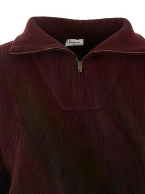 Saint Laurent Half-zip Sweater In Rib-knit Wool