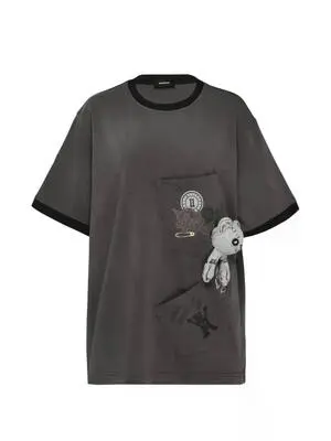 We11Done Doodle Teddy Charm T-shirt - Grey
