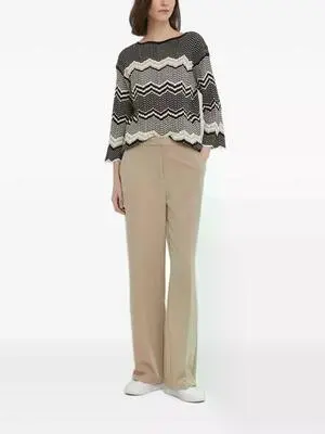 Sisley Long-sleeve Chevron-pattern Sweater