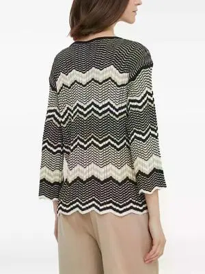 Sisley Long-sleeve Chevron-pattern Sweater