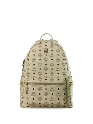 Mcm Stark Monogram-print Backpack - Neutrals