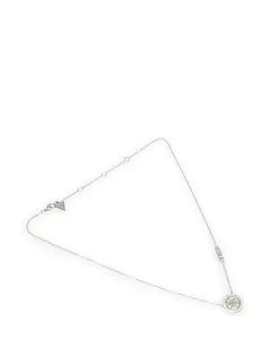 Guess Life In 4g Crystal-embellished Necklace - Silver