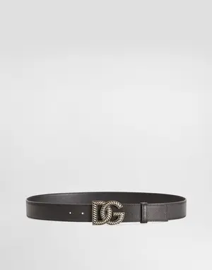 Dolce & Gabbana Alpine Calfskin Belt Belts - Black