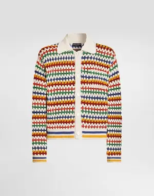 Dolce & Gabbana Crochet Bomber Jacket