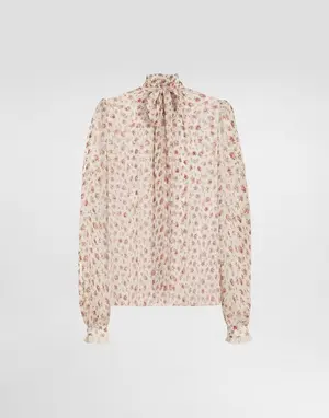 Dolce & Gabbana Rose-print Chiffon Blouse