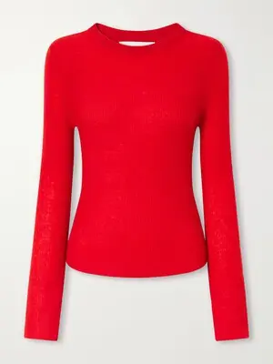 Citizens Of Humanity Alessia Ribbed Wool And Cashmere-blend Sweater - Red
