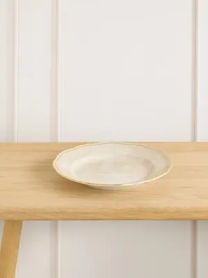 GINORI 1735 Oriente Italiano Gold-plated Porcelain Dessert Plate - Neutrals