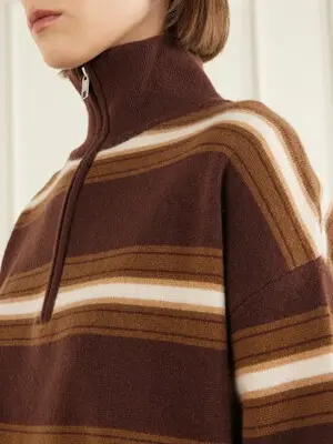 Staud Hudson Striped Cashmere Turtleneck Sweater