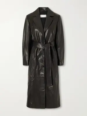 Nour Hammour Camden Belted Leather Coat