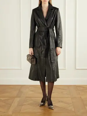 Nour Hammour Camden Belted Leather Coat