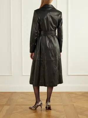 Nour Hammour Camden Belted Leather Coat
