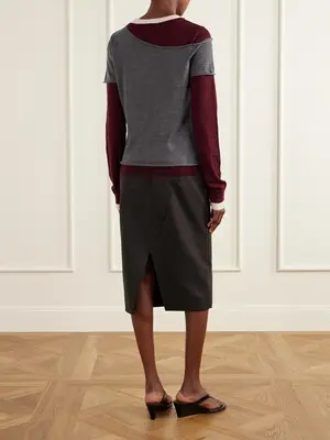 Staud Sera Layered Wool-blend Sweater