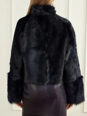 Nour Hammour Cameron Cropped Shearling Jacket