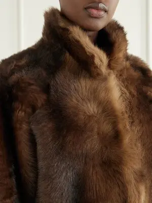 Nour Hammour Cameron Cropped Shearling Jacket