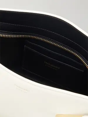 FERRAGAMO Hug Leather Shoulder Bag - Neutrals