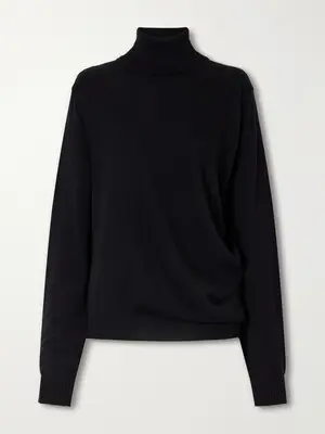 Magda Butrym Gathered Wool Turtleneck Sweater