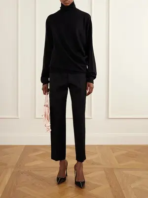 Magda Butrym Gathered Wool Turtleneck Sweater