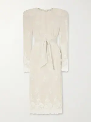 Magda Butrym Lace-trimmed Crepe Midi Dress