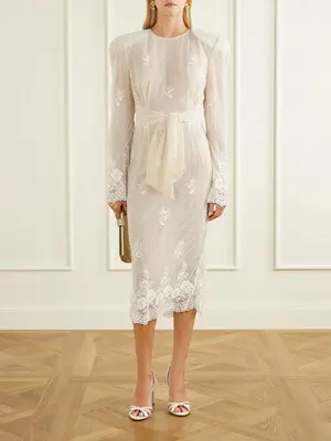 Magda Butrym Lace-trimmed Crepe Midi Dress